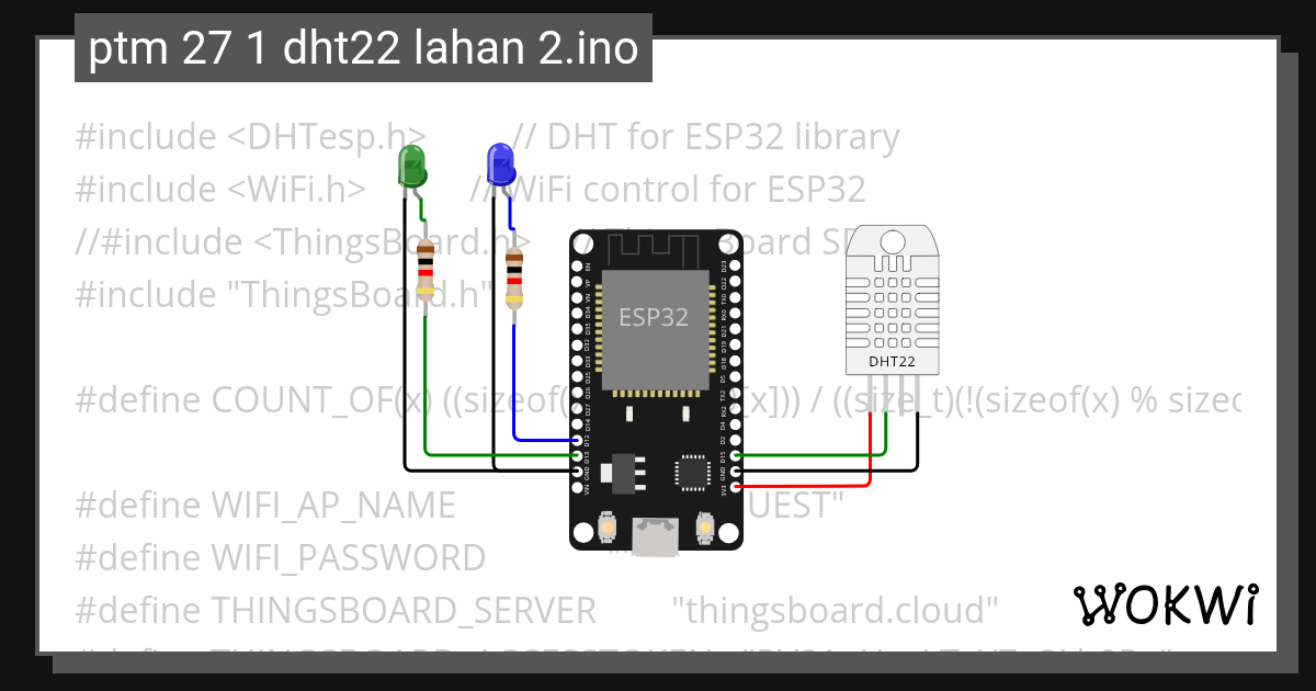 ptm 27 1 dht22 lahan 2.ino - Wokwi ESP32, STM32, Arduino Simulator