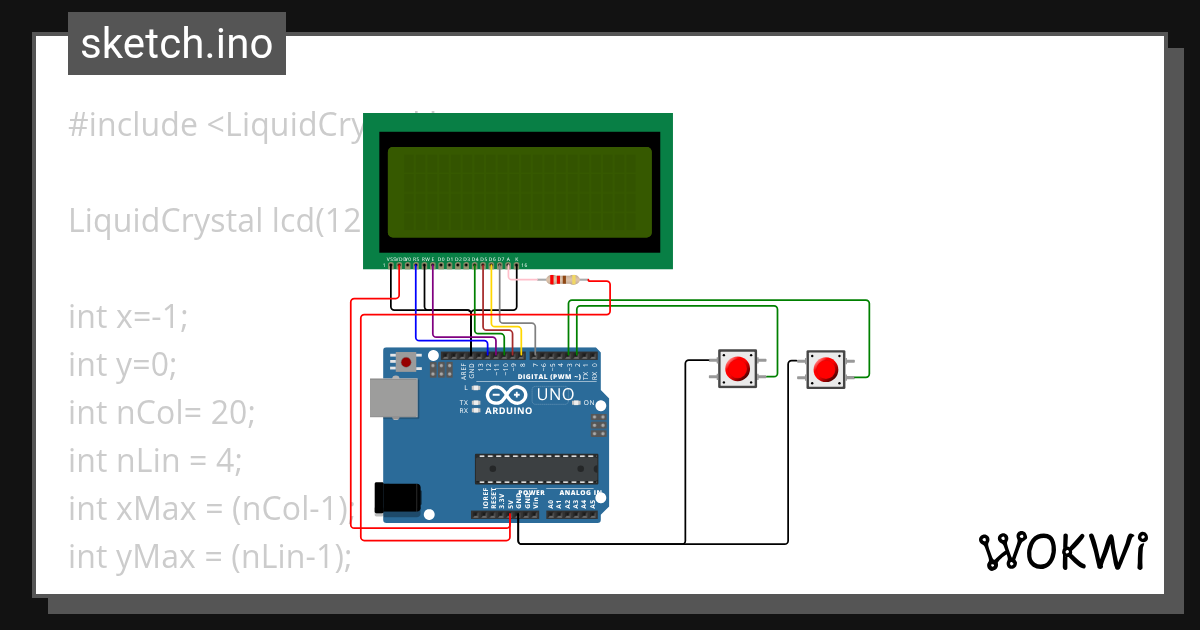 Contador de cliques LCD - Wokwi ESP32, STM32, Arduino Simulator