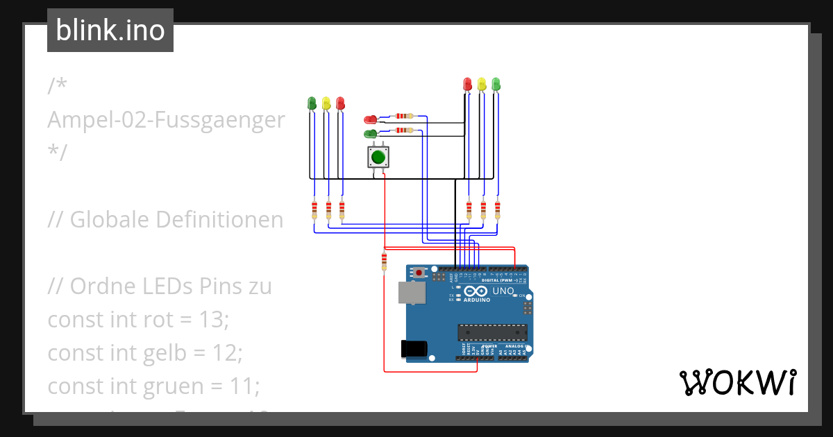 Ampel-02-FussgaengerInnen.ino - Wokwi ESP32, STM32, Arduino Simulator