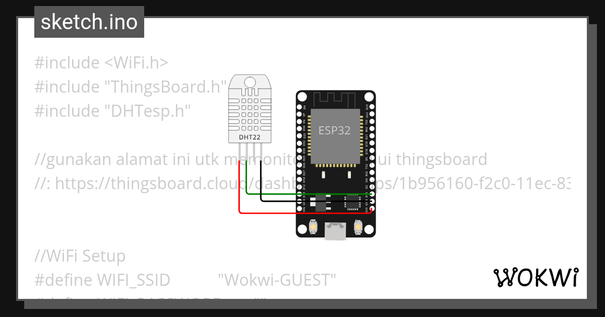Thingspeak pembaca suhu - Wokwi ESP32, STM32, Arduino Simulator