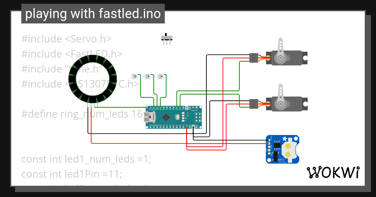 playing with fastled.ino - Wokwi ESP32, STM32, Arduino Simulator