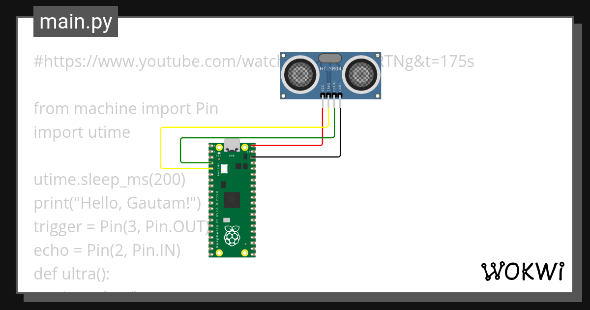 Ultrasonic Sensor - Wokwi Arduino and ESP32 Simulator