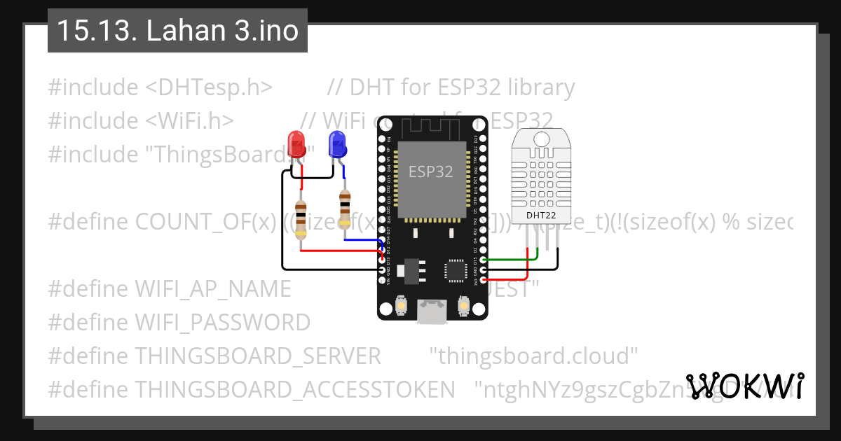 15.13. Lahan 3.ino - Wokwi ESP32, STM32, Arduino Simulator