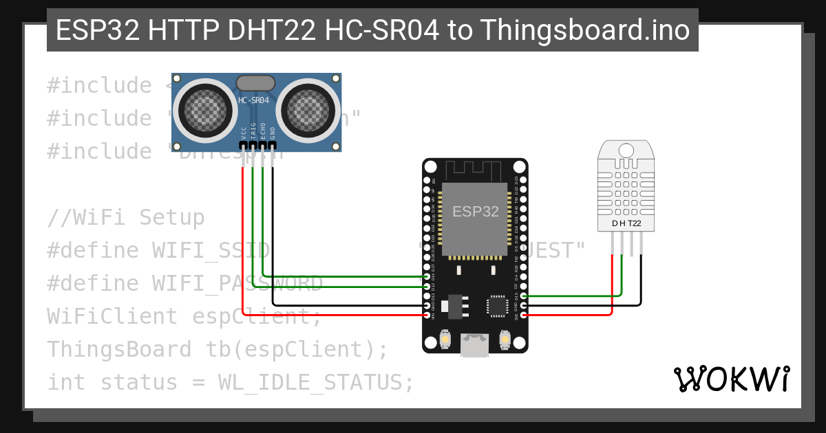 Esp32 Dht22 Hc Sr04 To O Wokwi Arduino And Esp32 Simulator