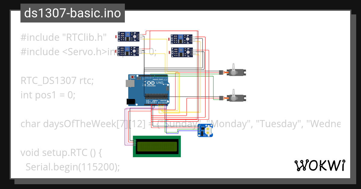 ds1307-basic.ino - Wokwi ESP32, STM32, Arduino Simulator
