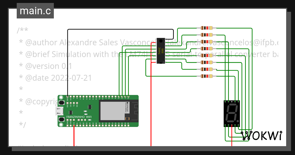 converter_74hc595_franzininho-wifi - Wokwi ESP32, STM32, Arduino Simulator