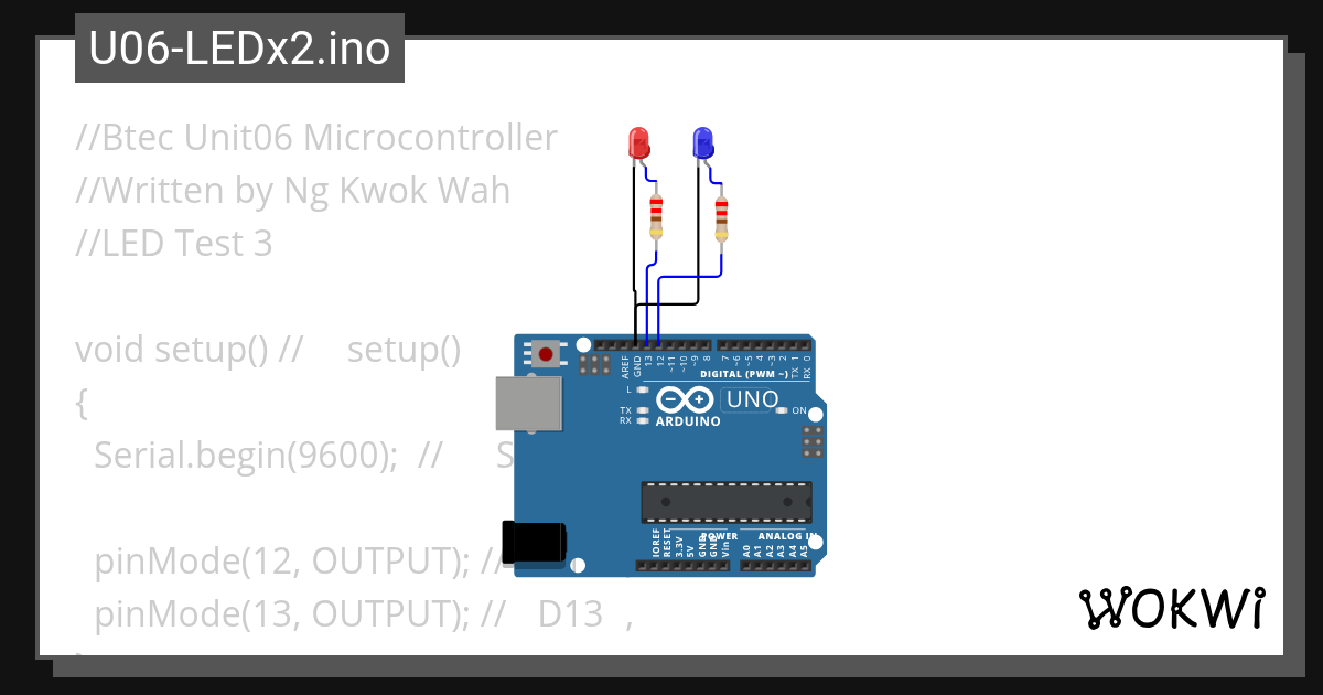 U06-LEDx2.ino - Wokwi ESP32, STM32, Arduino Simulator
