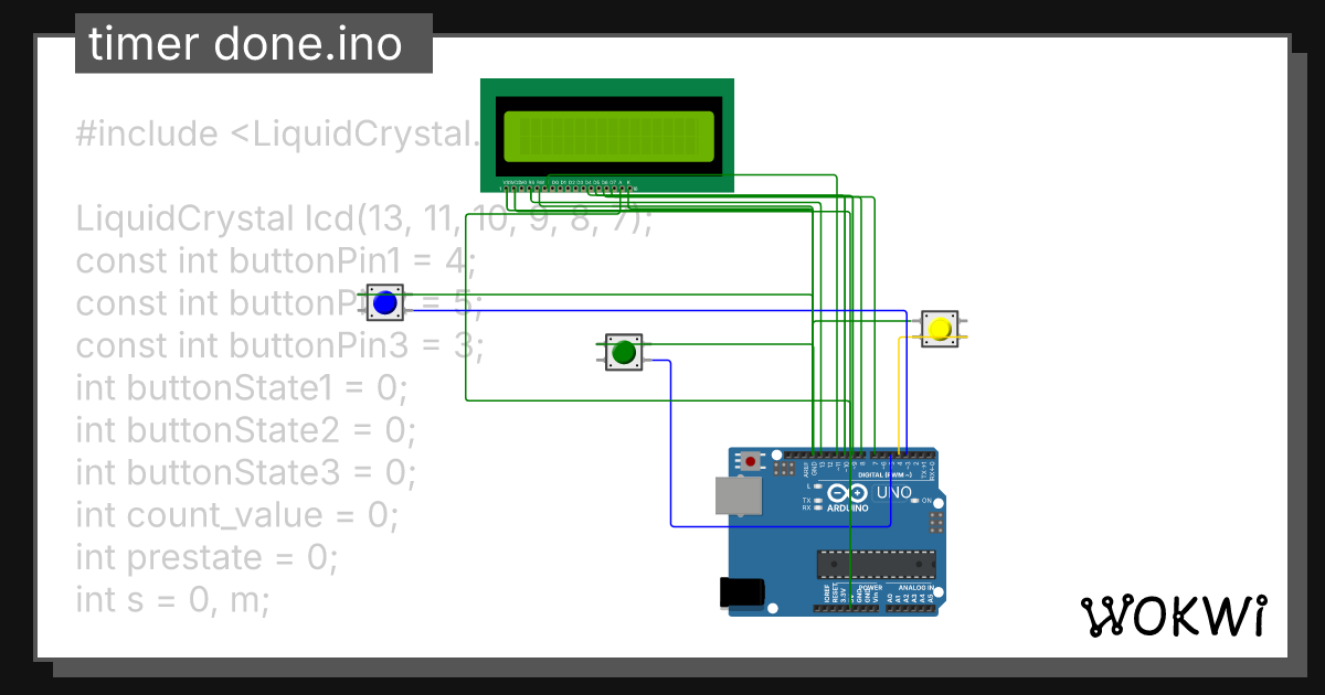timer done.ino - Wokwi ESP32, STM32, Arduino Simulator
