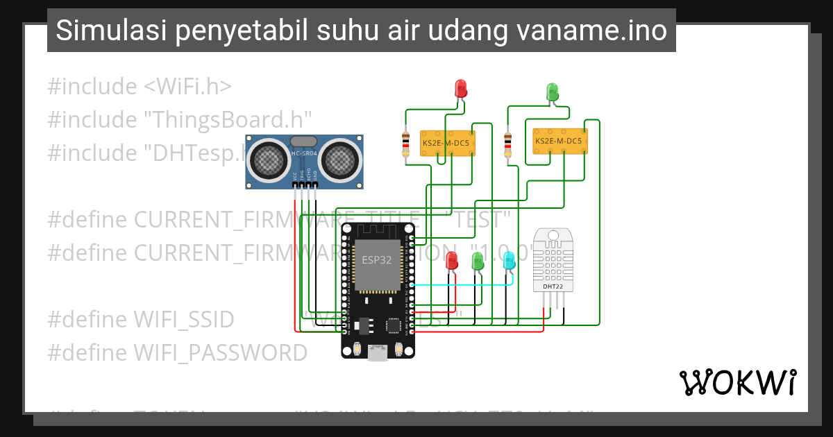 Simulasi penyetabil suhu air udang vaname.ino - Wokwi Arduino and ESP32 Simulator