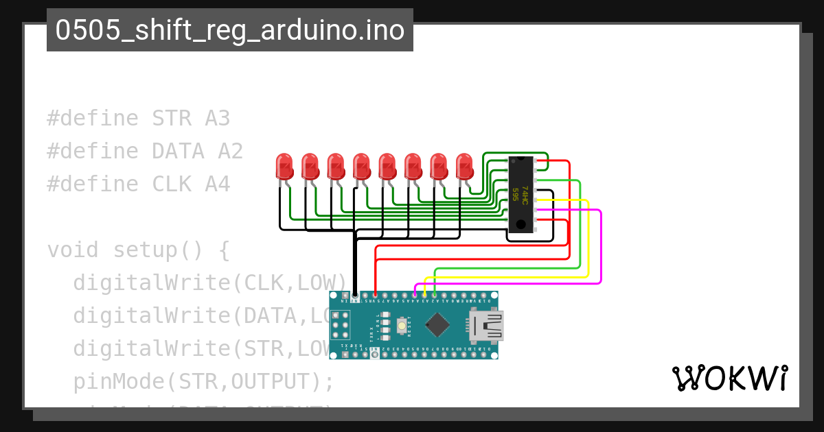 0505shiftrego Wokwi Esp32 Stm32 Arduino Simulator