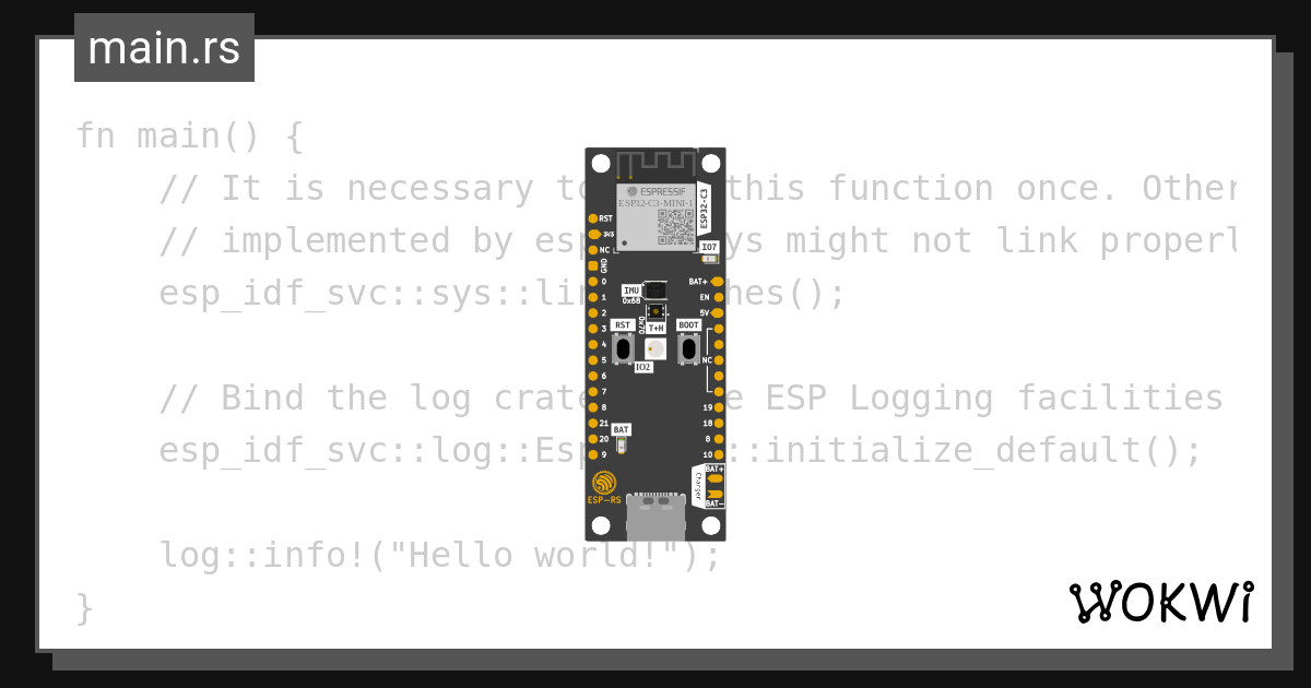 Esp32c3 Rust Rust Std Template Wokwi Esp32 Stm32 Arduino Simulator 6032