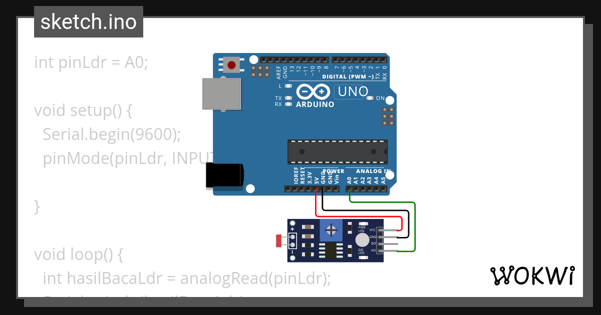 LDR - Wokwi ESP32, STM32, Arduino Simulator