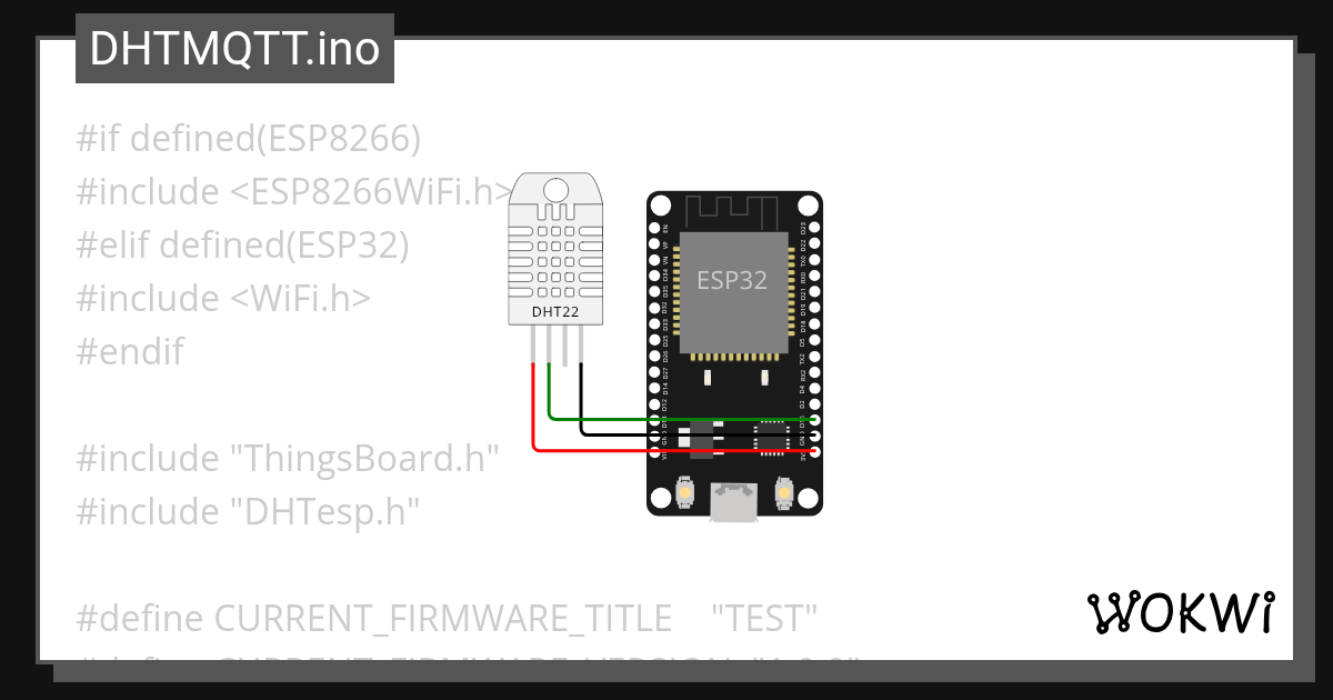 DHTMQTT.ino - Wokwi ESP32, STM32, Arduino Simulator