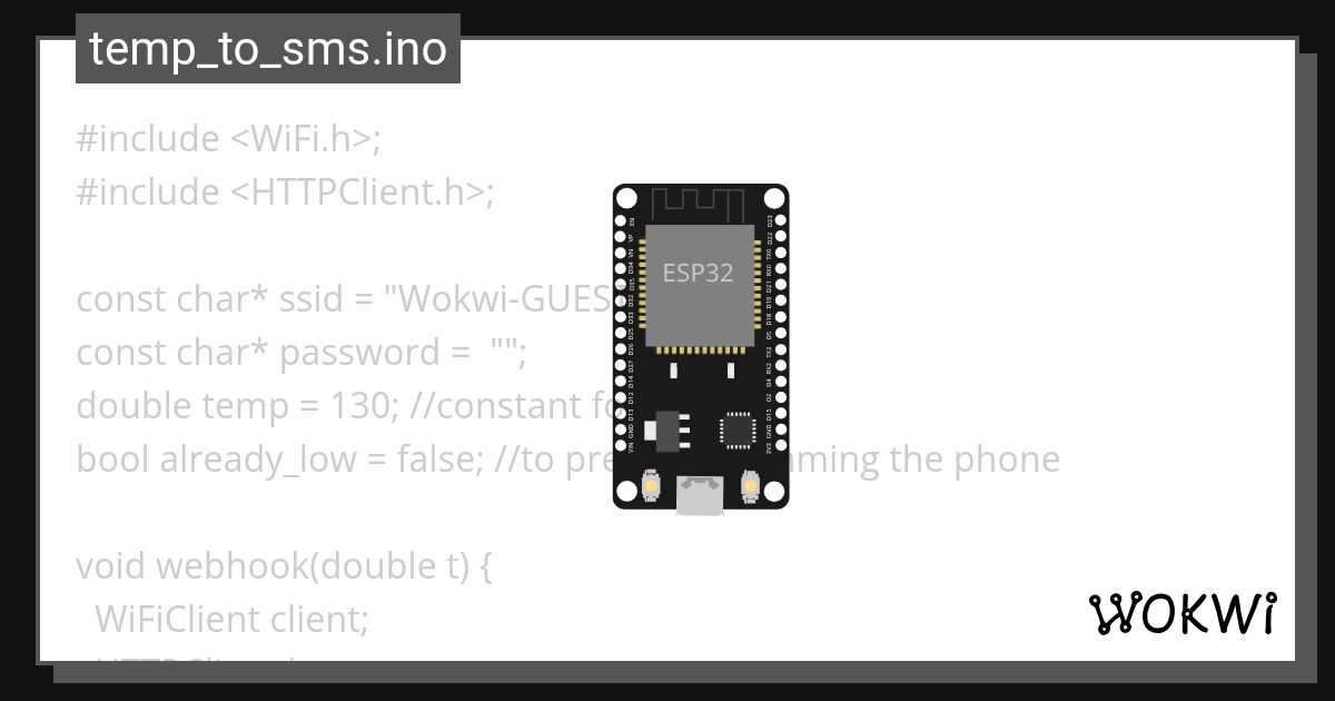 temp_to_sms.ino - Wokwi ESP32, STM32, Arduino Simulator