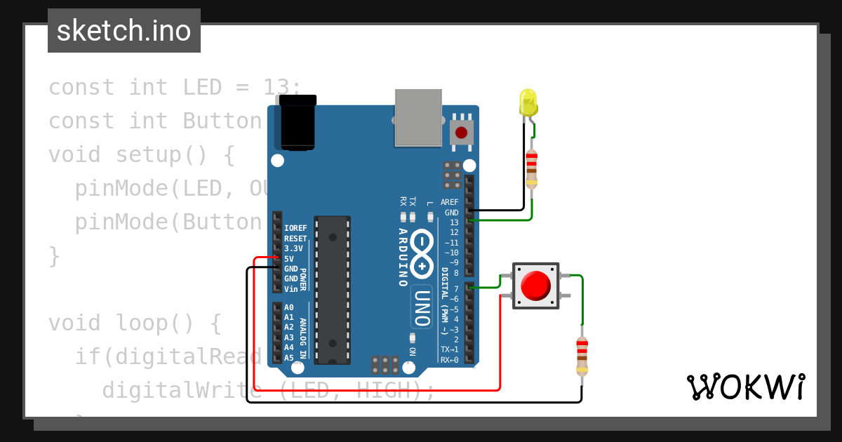 Kendali Lampu Dengan Push Button Berbasis Arduino Uno Wokwi Esp32 Stm32 Arduino Simulator