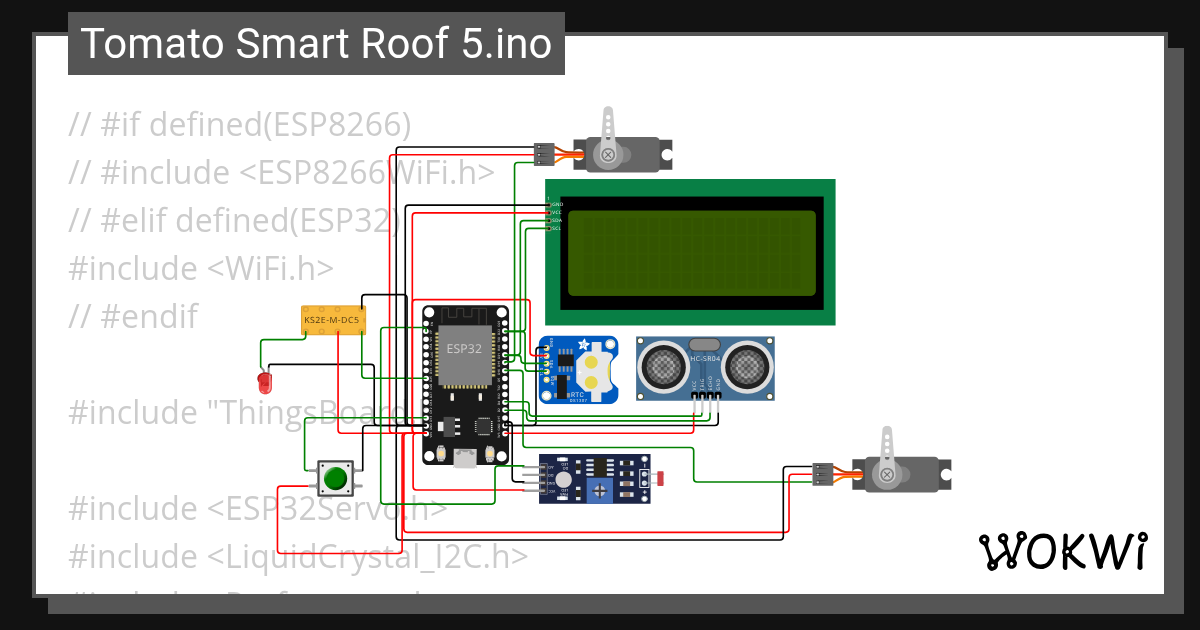 Tomato Smart Roof 5.ino - Wokwi ESP32, STM32, Arduino Simulator
