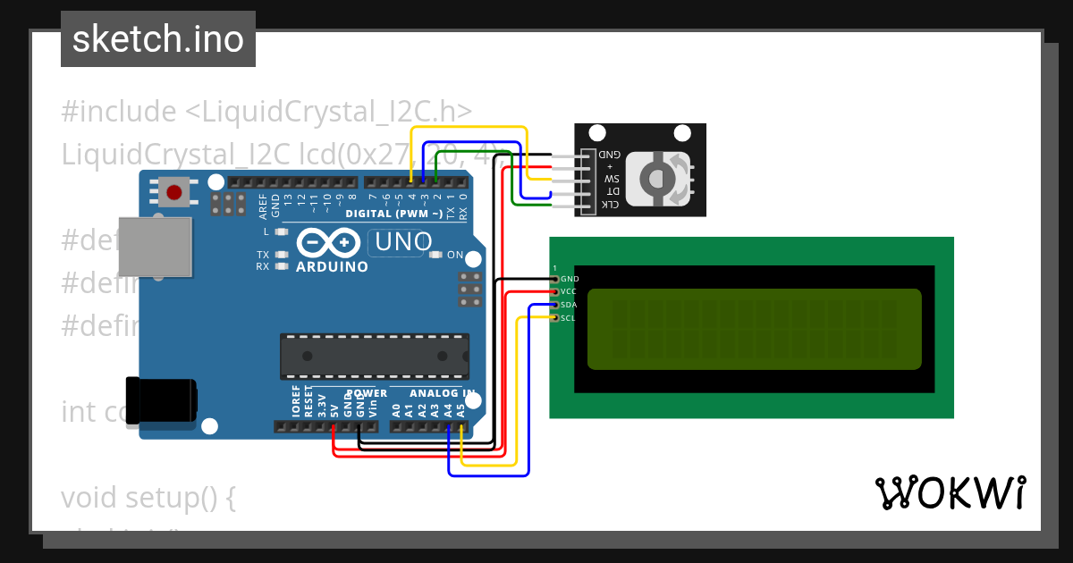 Rotary Encoder - Wokwi ESP32, STM32, Arduino Simulator