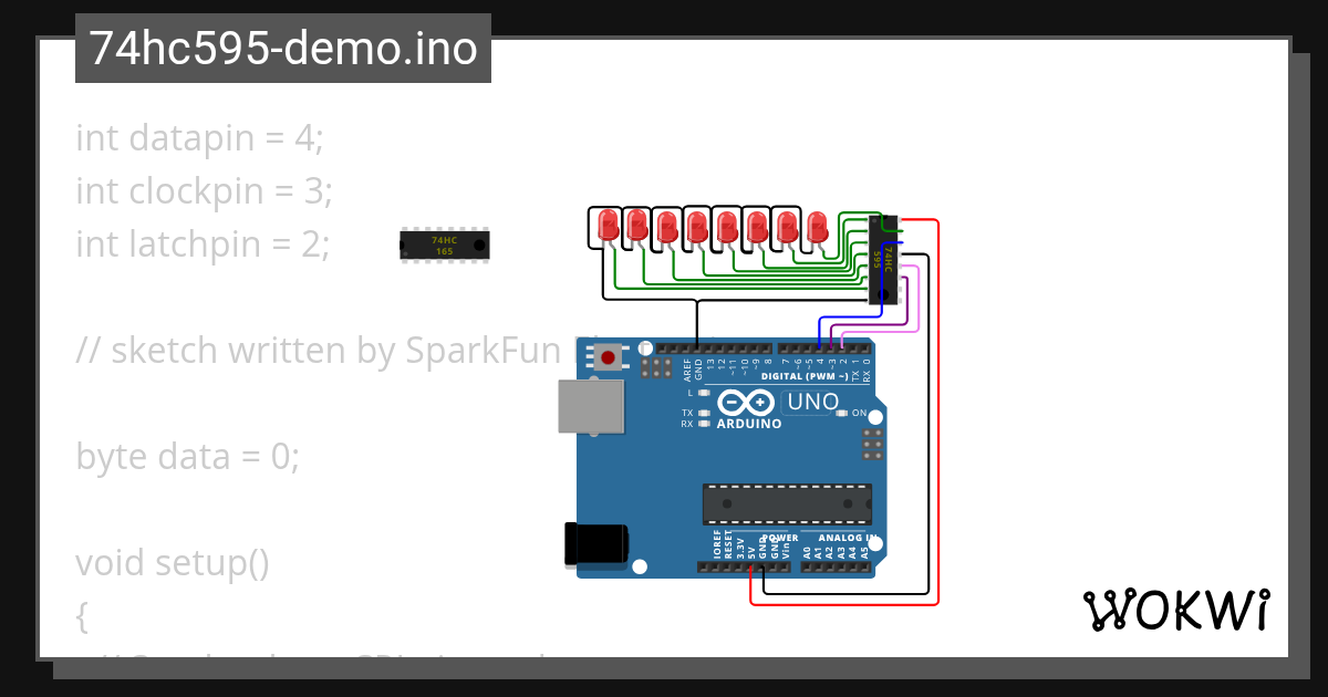 74hc595-demo.ino - Wokwi Arduino and ESP32 Simulator