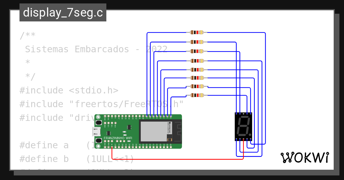 Display7seg Wokwi Esp32 Stm32 Arduino Simulator