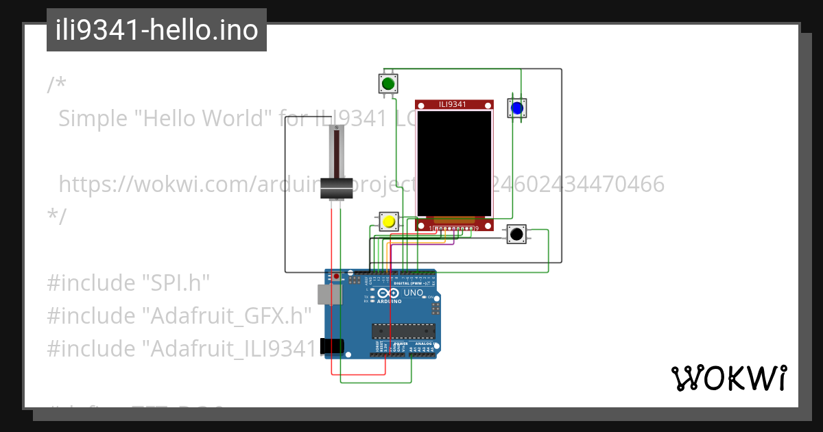 ili9341-hello.ino - Wokwi ESP32, STM32, Arduino Simulator