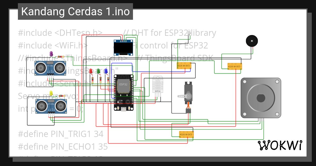 Kandang Cerdas 1.ino - Wokwi ESP32, STM32, Arduino Simulator