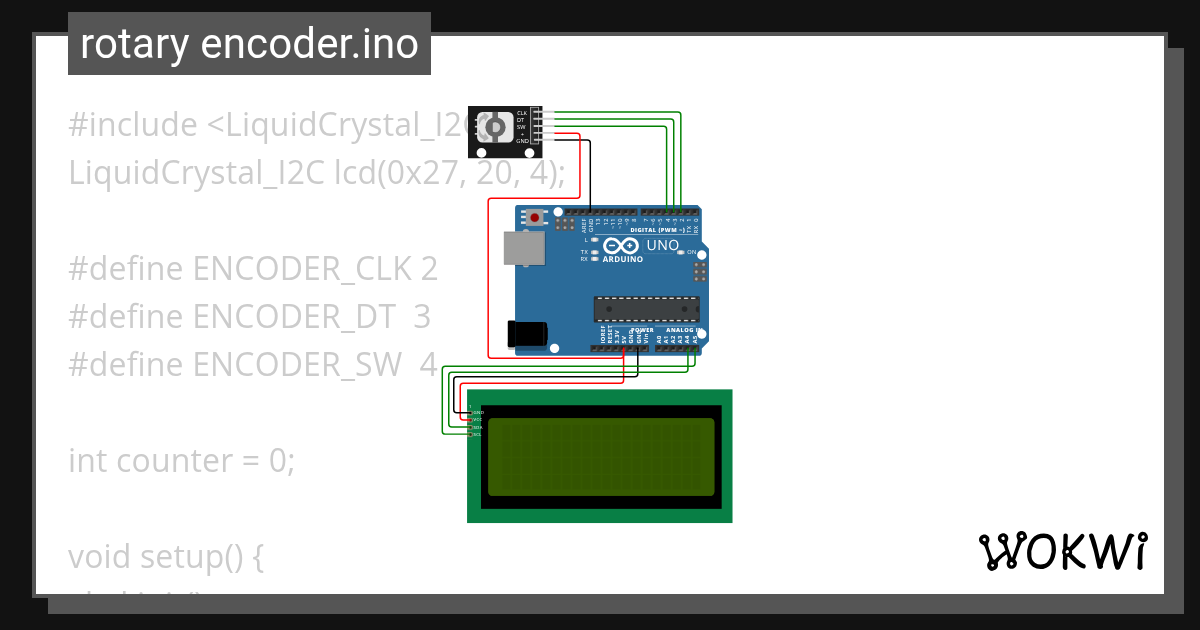rotary encoder.ino - Wokwi ESP32, STM32, Arduino Simulator