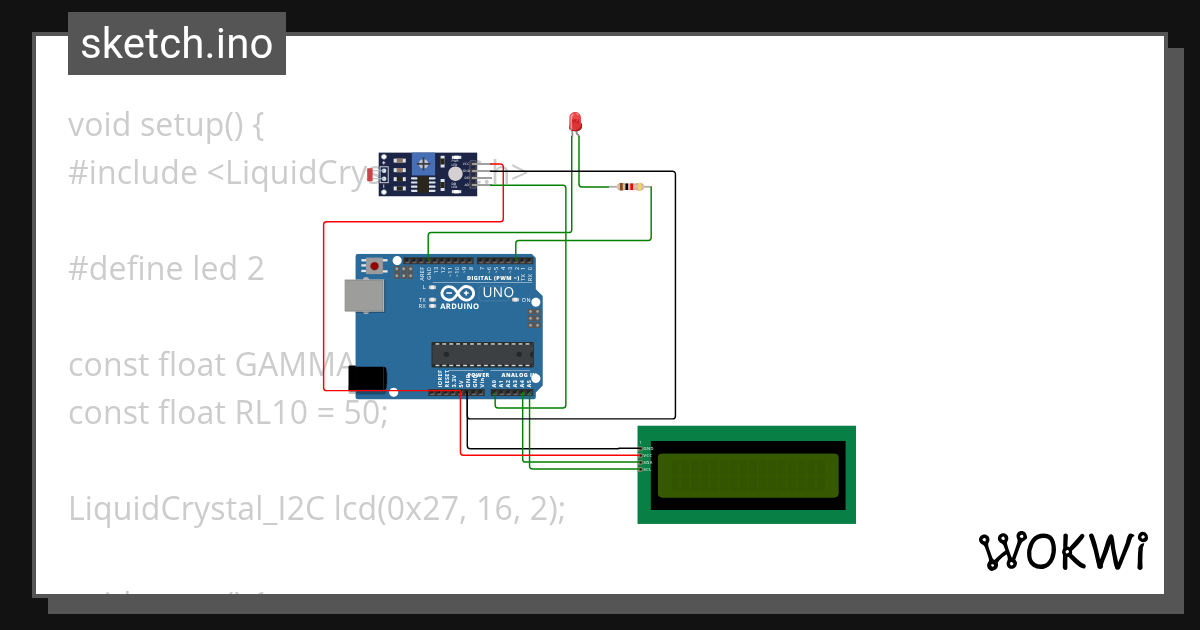 LDR LCD A Uno - Wokwi ESP32, STM32, Arduino Simulator