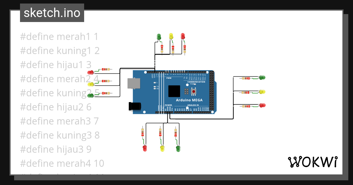 lalu lintas - Wokwi ESP32, STM32, Arduino Simulator