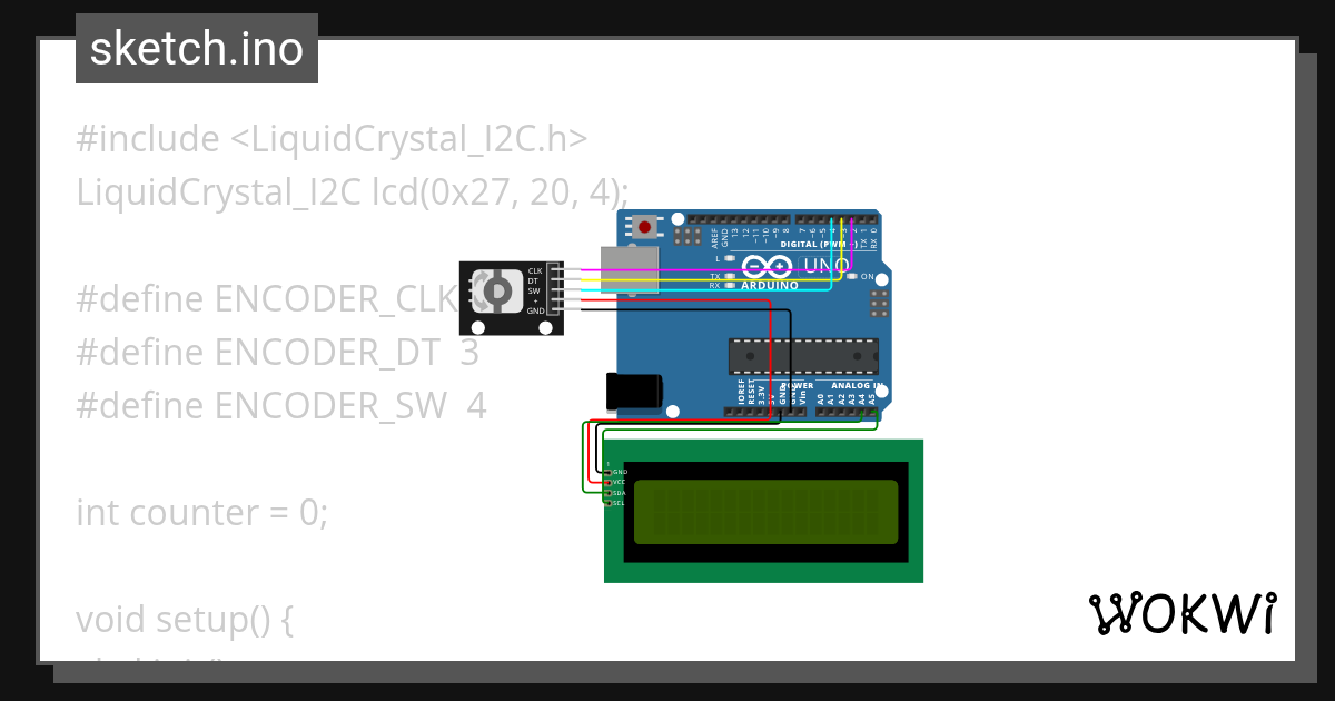 Rotary Encoder - Wokwi ESP32, STM32, Arduino Simulator