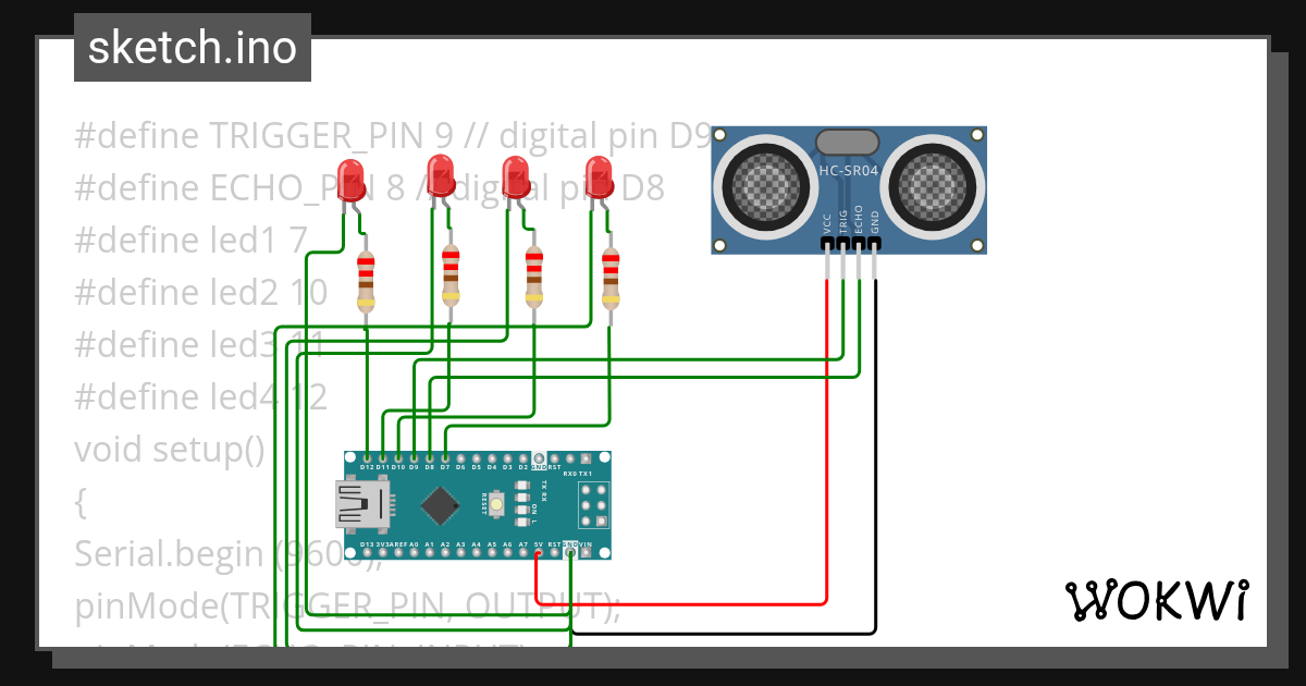ใช้ Ultrasonic วัดระยะ Wokwi Esp32 Stm32 Arduino Simulator 8180