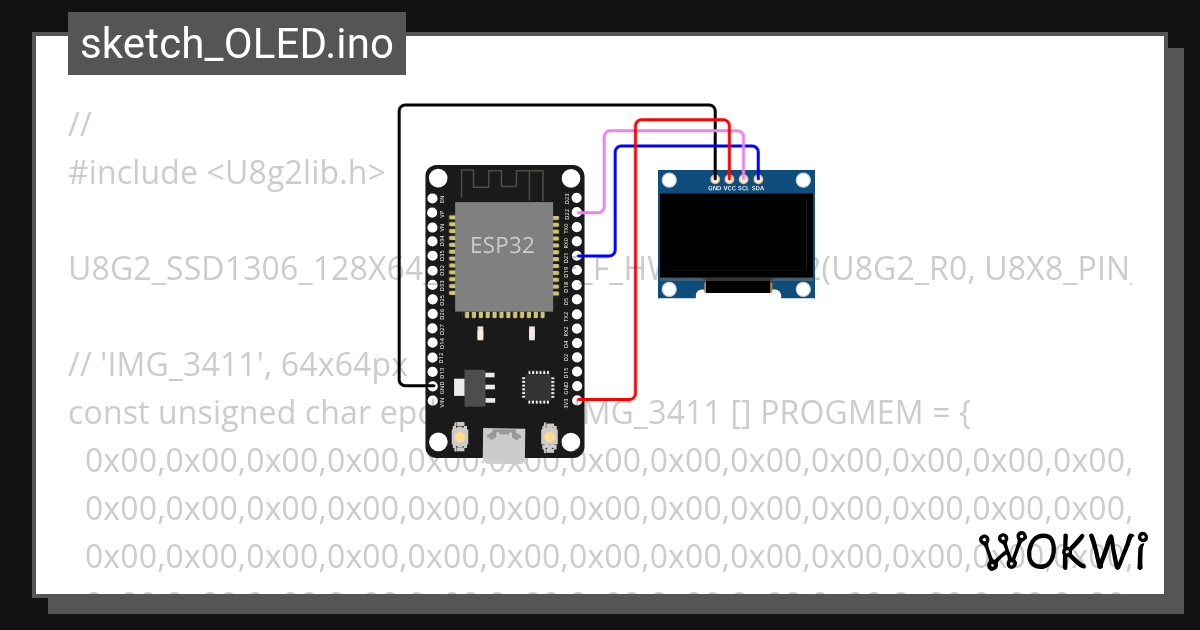 sketch_OLED.ino - Wokwi ESP32, STM32, Arduino Simulator