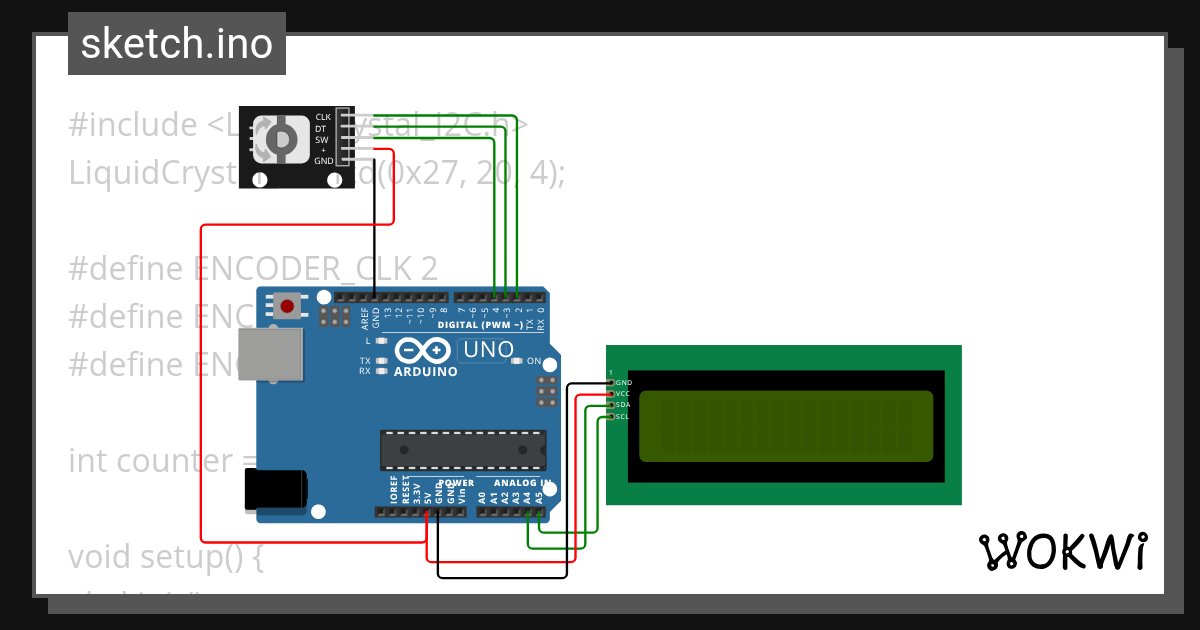 Rotary Encoder - Wokwi ESP32, STM32, Arduino Simulator
