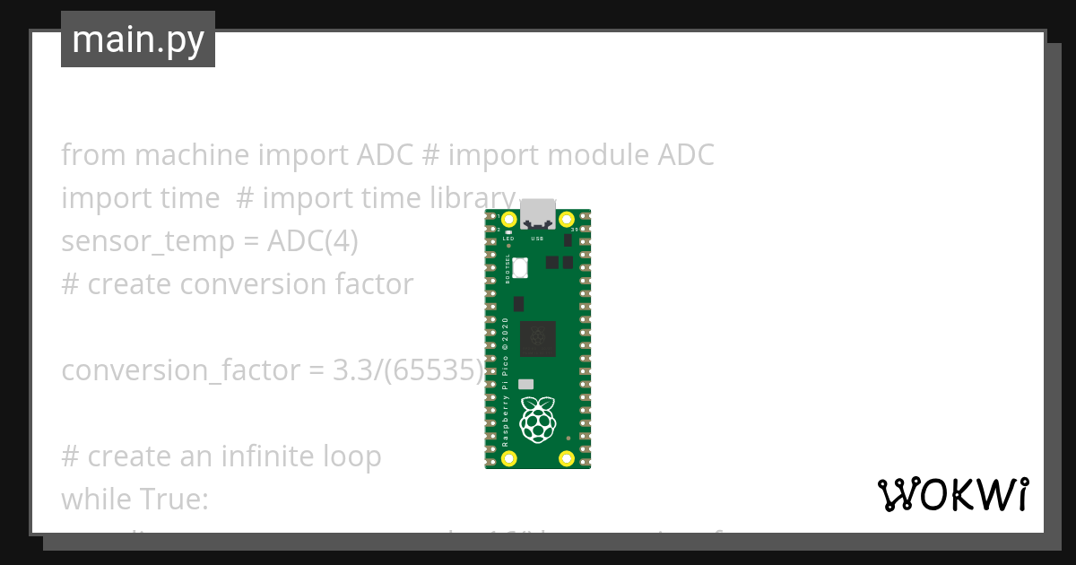 PICO_TEMPERATURE - Wokwi ESP32, STM32, Arduino Simulator