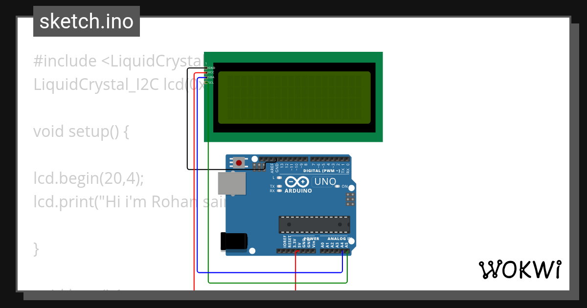 practice LCD.ino - Wokwi ESP32, STM32, Arduino Simulator