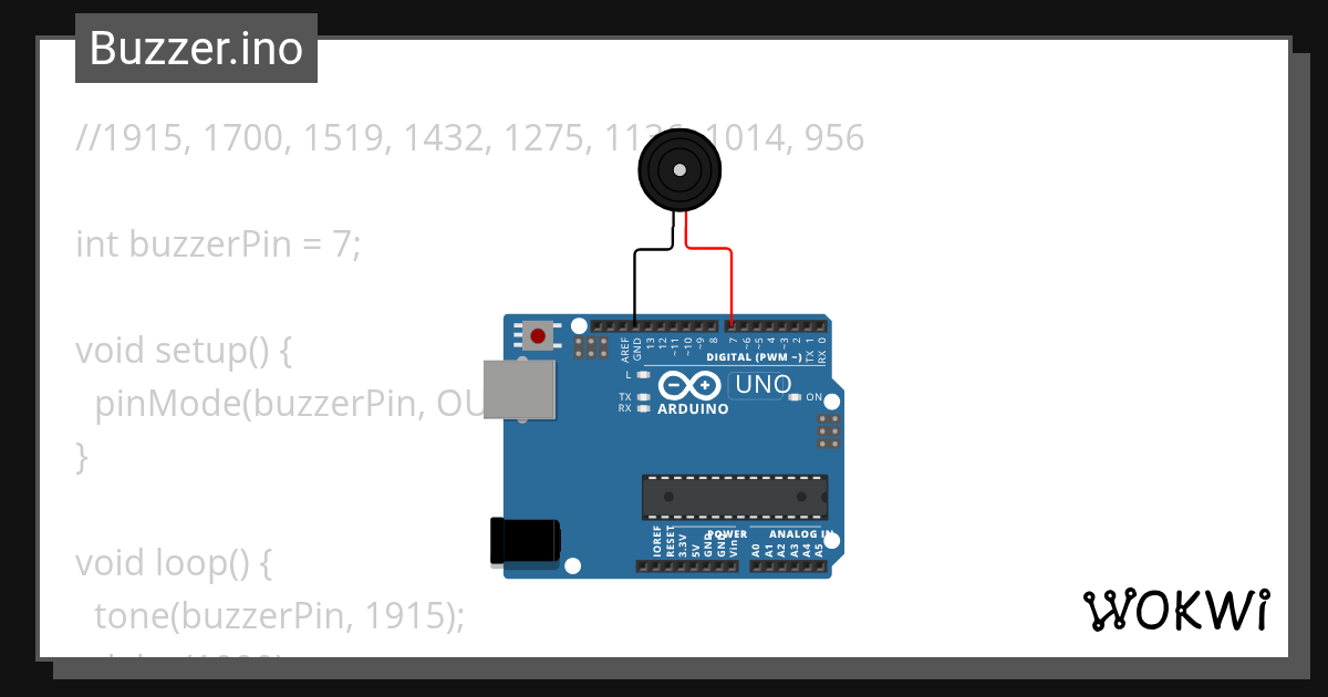 Buzzer.ino - Wokwi ESP32, STM32, Arduino Simulator