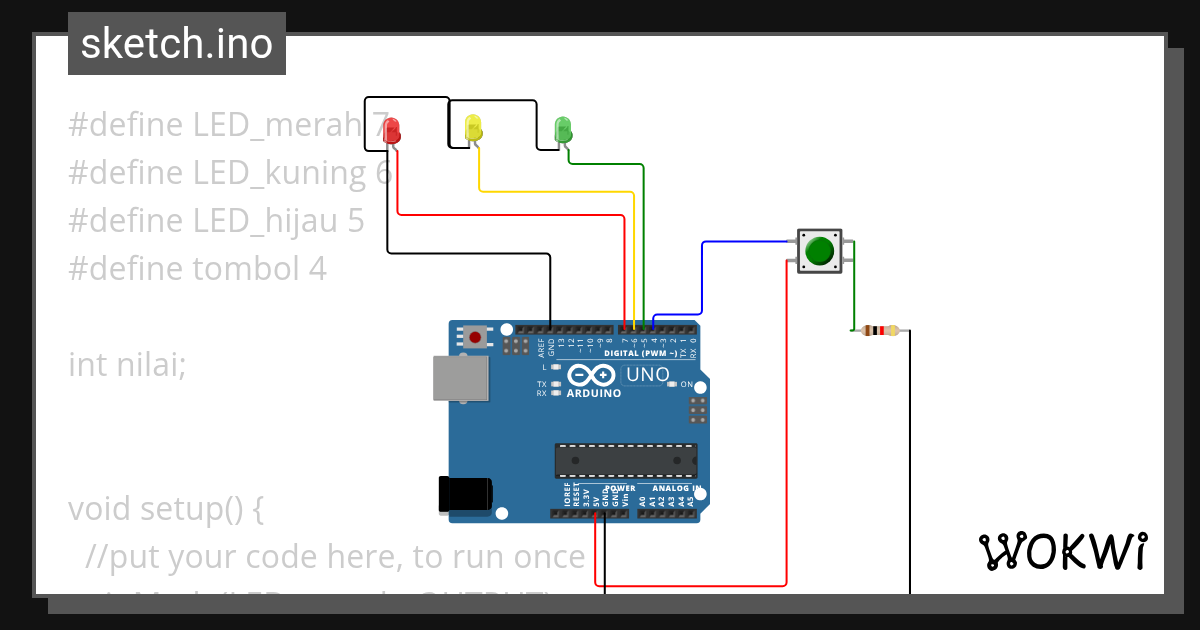 lampu.ino - Wokwi ESP32, STM32, Arduino Simulator