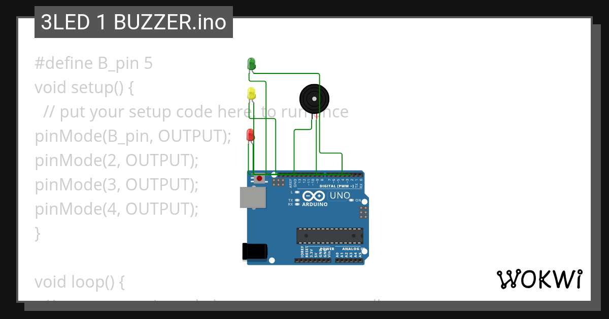 3LED 1 BUZZER.ino - Wokwi ESP32, STM32, Arduino Simulator 3LED 1 BUZZER.ino - Wokwi ESP32, STM32, Arduino Simulator