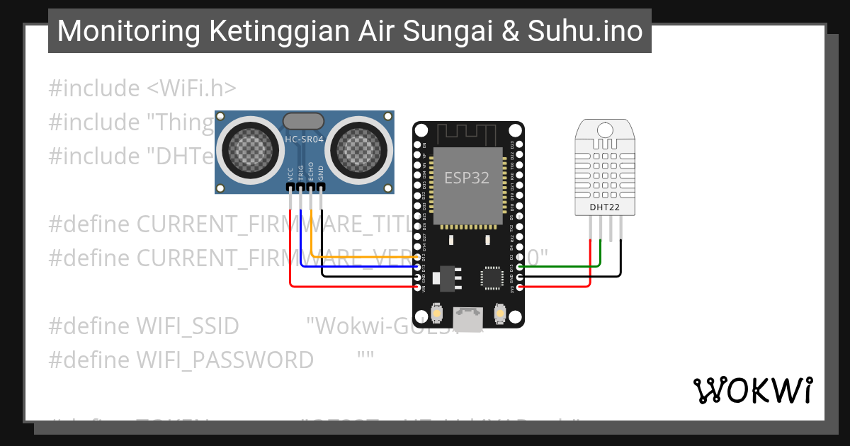 Monitoring Ketinggian Air And O Wokwi Esp32 Stm32 Arduino Simulator 