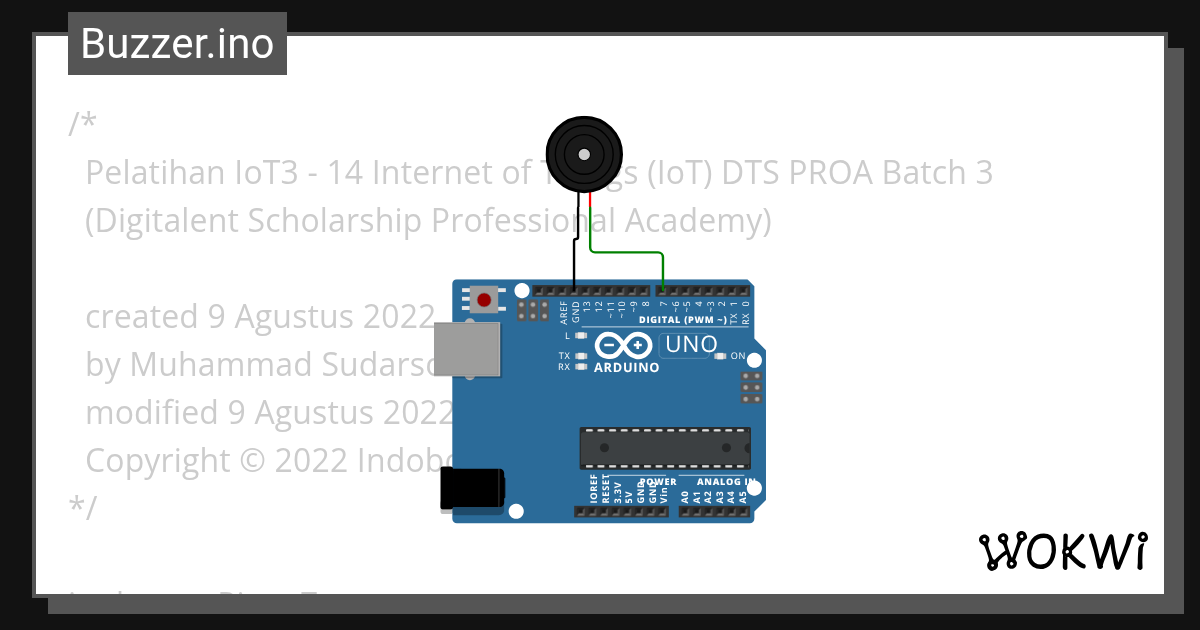 Buzzer.ino - Wokwi ESP32, STM32, Arduino Simulator