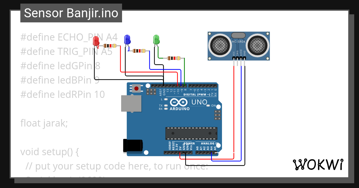Sensor Banjir.ino - Wokwi Arduino and ESP32 Simulator