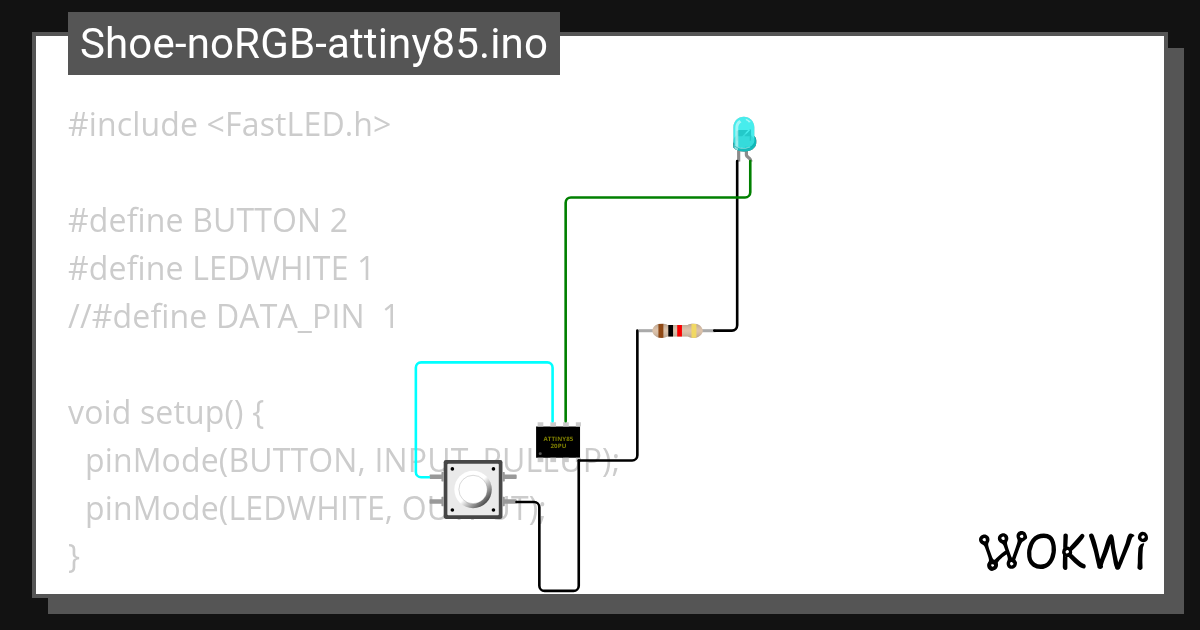 Shoe-noRGB-attiny85.ino - Wokwi ESP32, STM32, Arduino Simulator