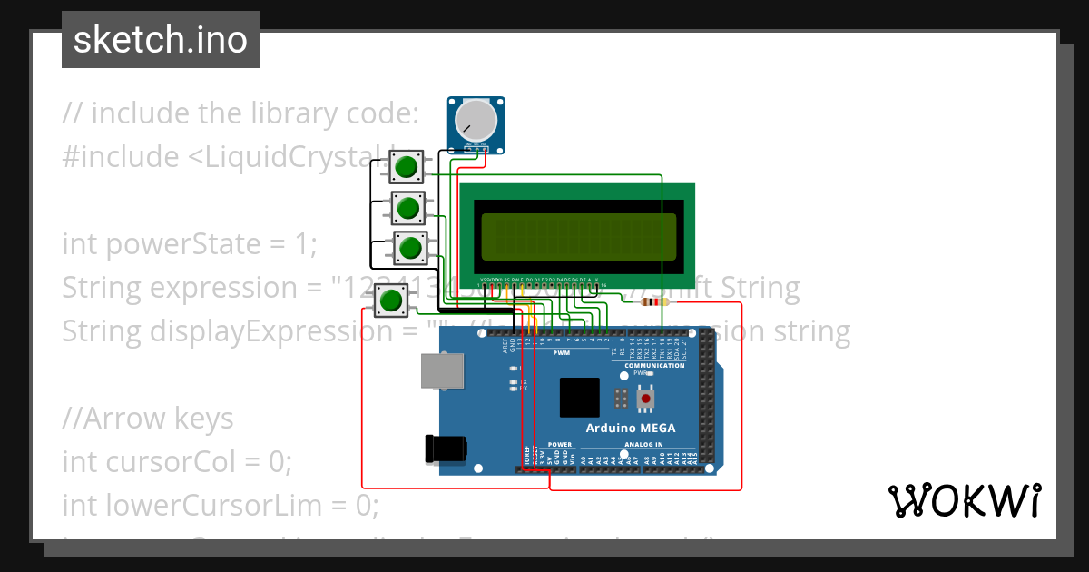 Functional LCD screen - Wokwi ESP32, STM32, Arduino Simulator