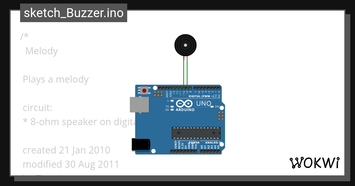 sketch_Buzzer.ino - Wokwi ESP32, STM32, Arduino Simulator