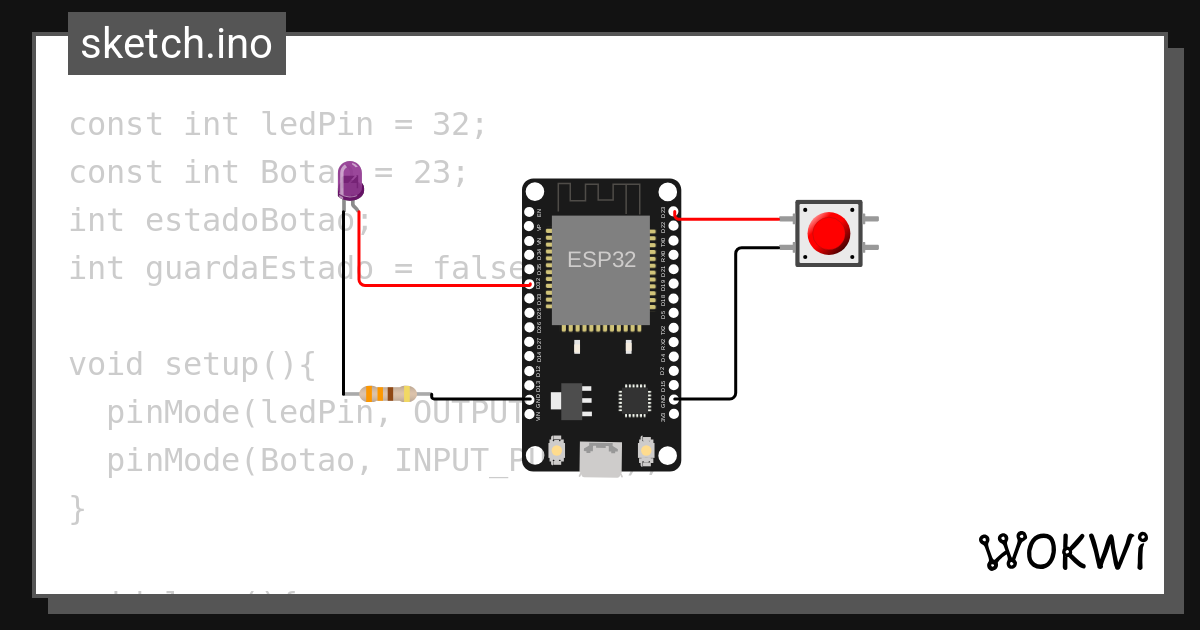 Botão Chave Wokwi Esp32 Stm32 Arduino Simulator 5278