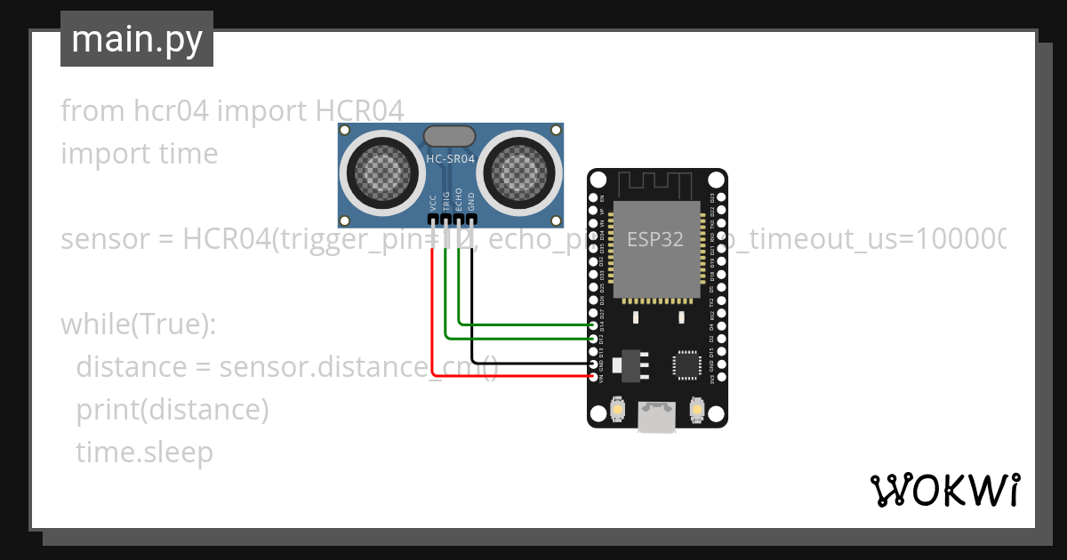 Sensor Ultrassom Wokwi Esp32 Stm32 Arduino Simulator 4721