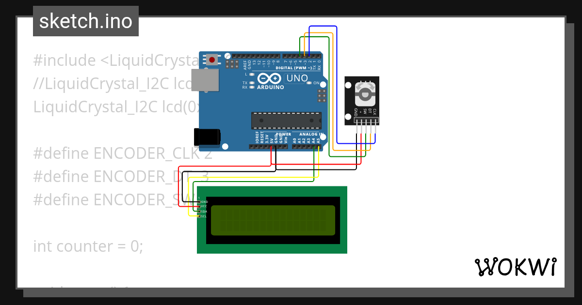 Rotary Enc I2c Lcd Wokwi Esp32 Stm32 Arduino Simulator 2356