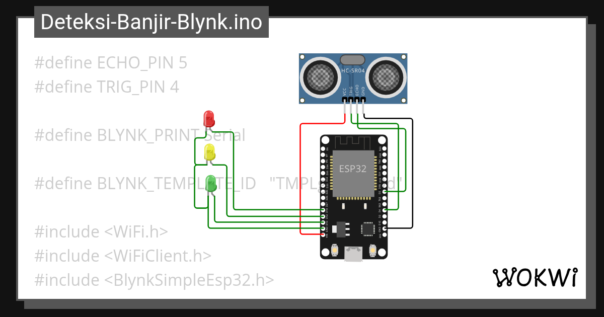 Deteksi Banjir O Wokwi Esp32 Stm32 Arduino Simulator 