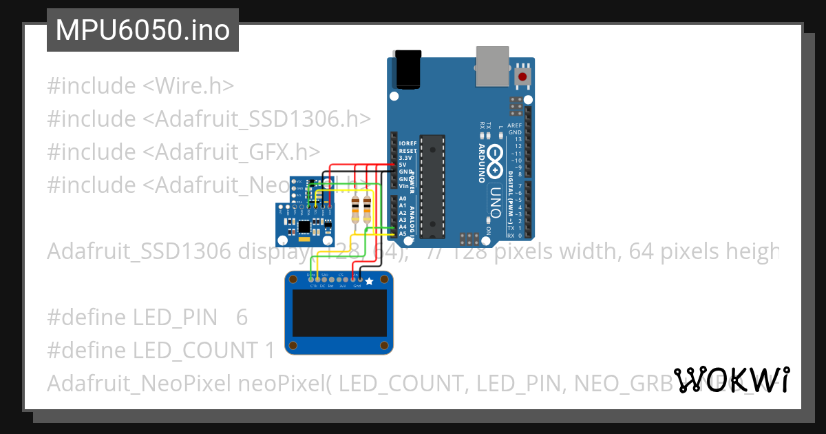 MPU6050.ino - Wokwi ESP32, STM32, Arduino Simulator