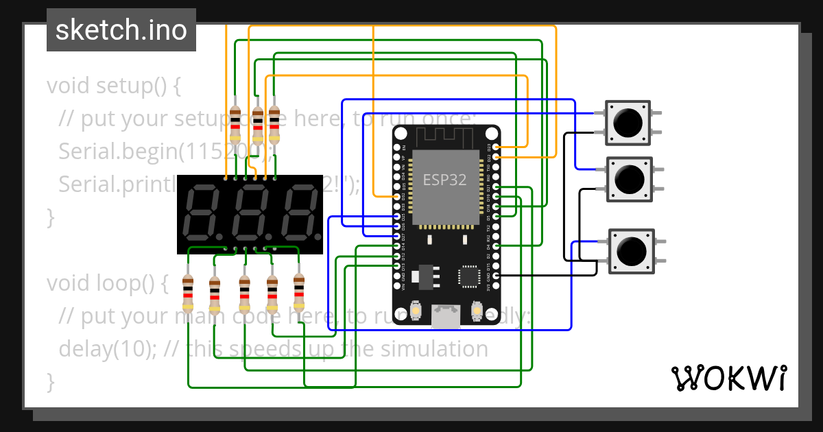 sketch.ino - Wokwi ESP32, STM32, Arduino Simulator
