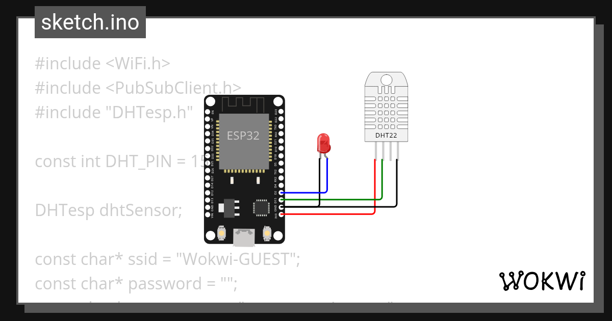 MQTT test with DHT22 app mqtt broker - Wokwi ESP32, STM32, Arduino ...